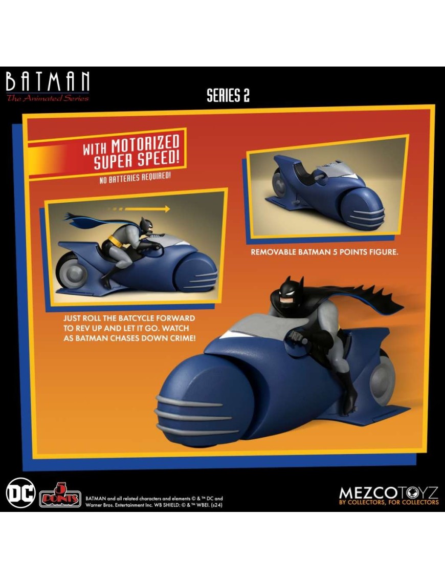 Mezco Batman The Animated Series 5 Points Batman & Batcycle